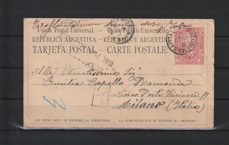 A245) Argentina intero vecchio corso a Milano Italia