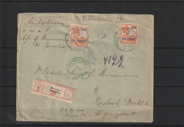 X494) Paesi Bassi ricevuta R raccomandata Meesters-Cornelis a Monaco